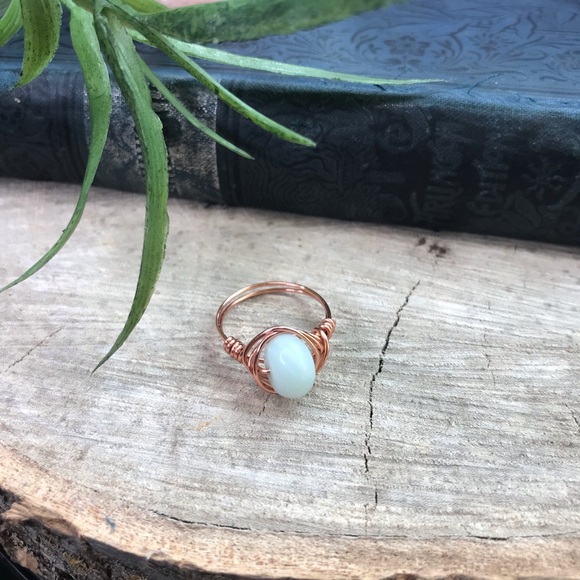 Rooted and Wired | Accessories | Handmade Gold Plated Baby Blue Ring ...